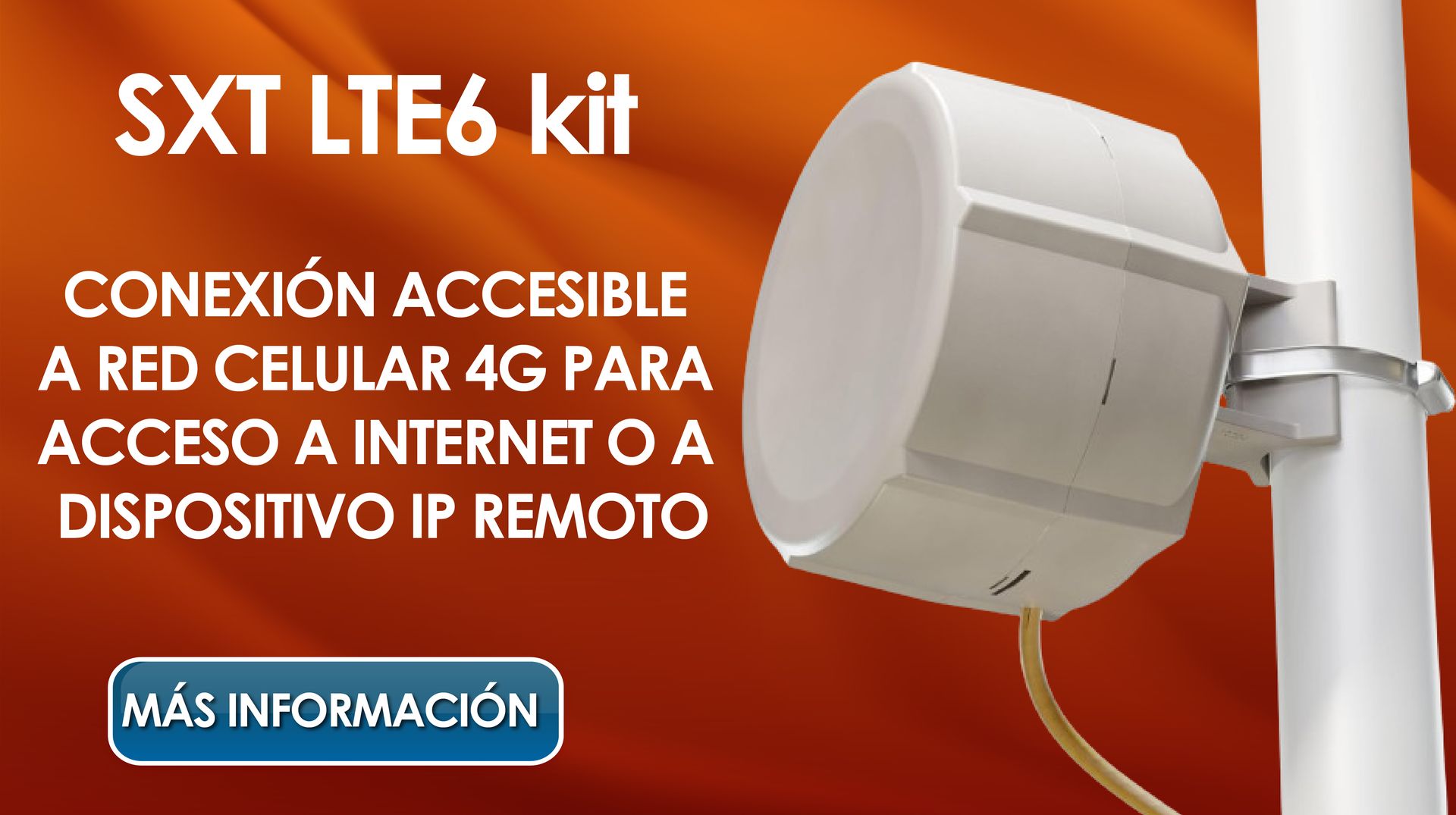Mikrotik, SXT LTE6 kit, antena 4G/LTE, acceso a red celular banda 28