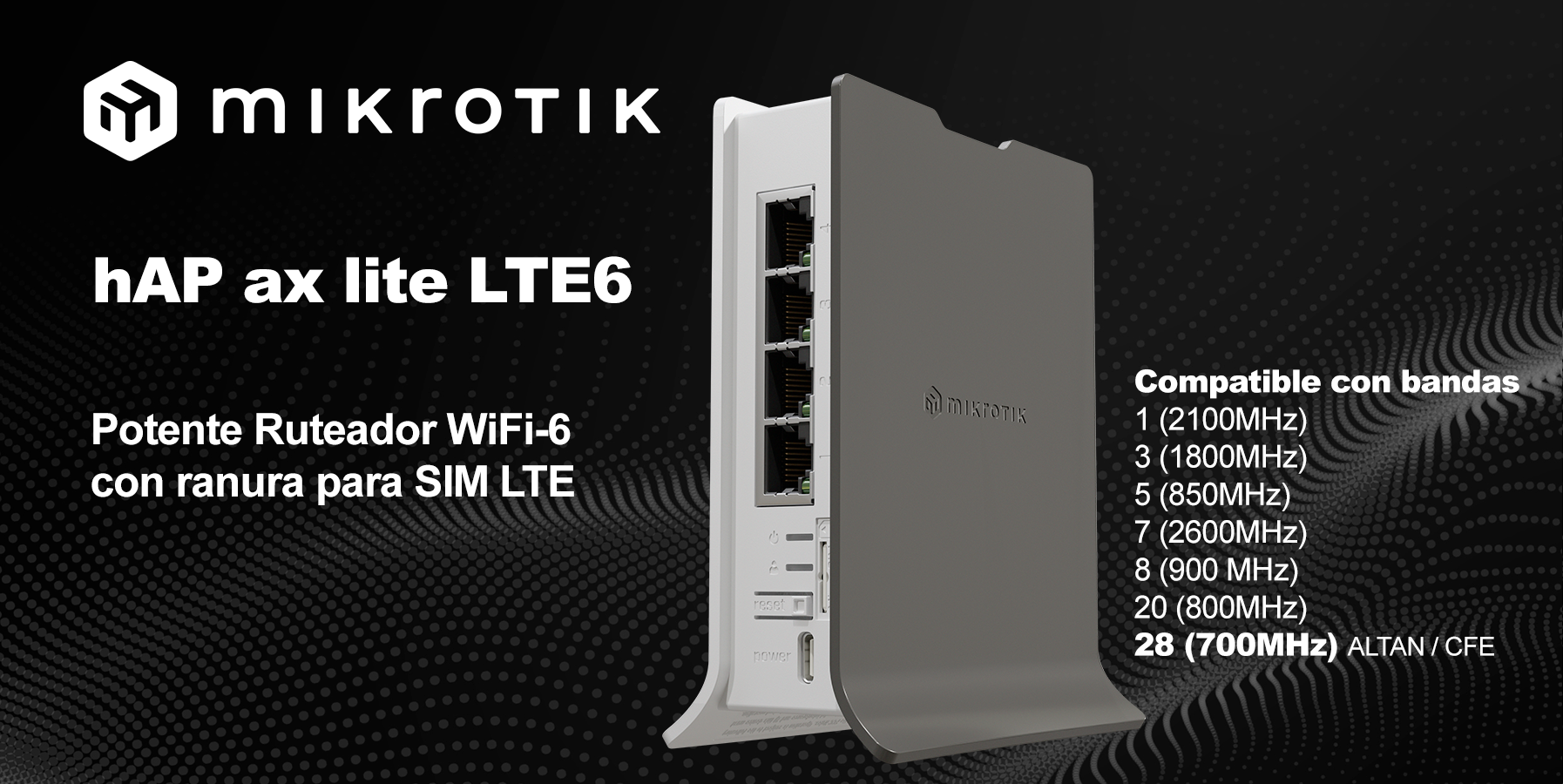 hAP ax lite LTE6, Potente ruteador WIFI-6 con modem LTE